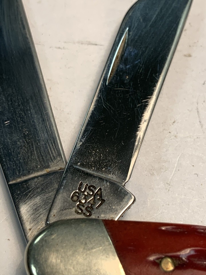 Case XX 6347 SS 3 Blade Stockman Folding Pocket Knife Jigged Handle ...