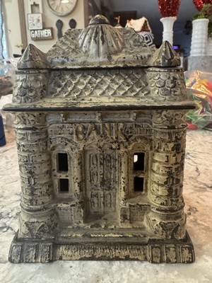 Antique Cast Iron Building Still Bank Patented July 23, 1895 Vintage ...