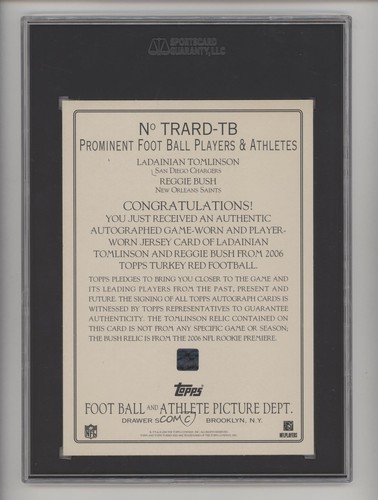2006 Turkey Red /25 LaDainian Tomlinson Reggie Bush SGC 88 Rookie Auto ...