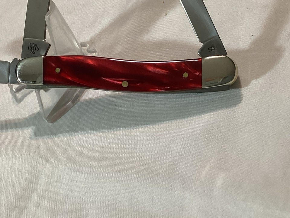 Case red Pearl Kirinite Stockman Knife 2018 unused in box Very pretty ...