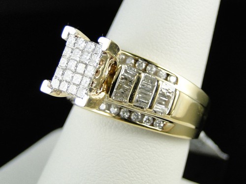 WOMEN ROUND CUT YELLOW GOLD XL DIAMOND ENGAGEMENT BRIDAL WEDDING BAND ...