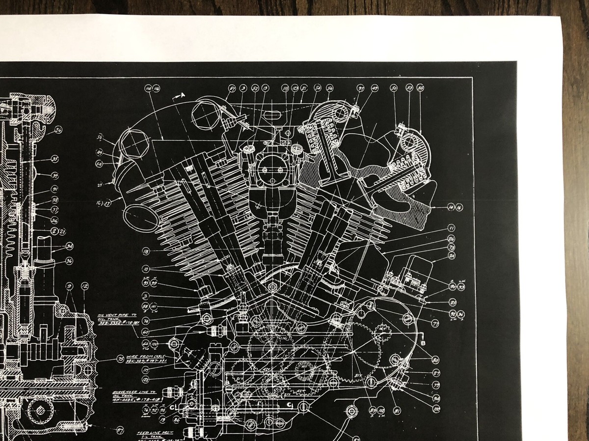 Knucklehead Motor Drawing