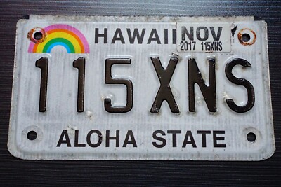 HAWAII MOTORCYCLE LICENSE PLATE RAINBOW 🌈 ALOHA STATE #115XNS *EXPIRED ...