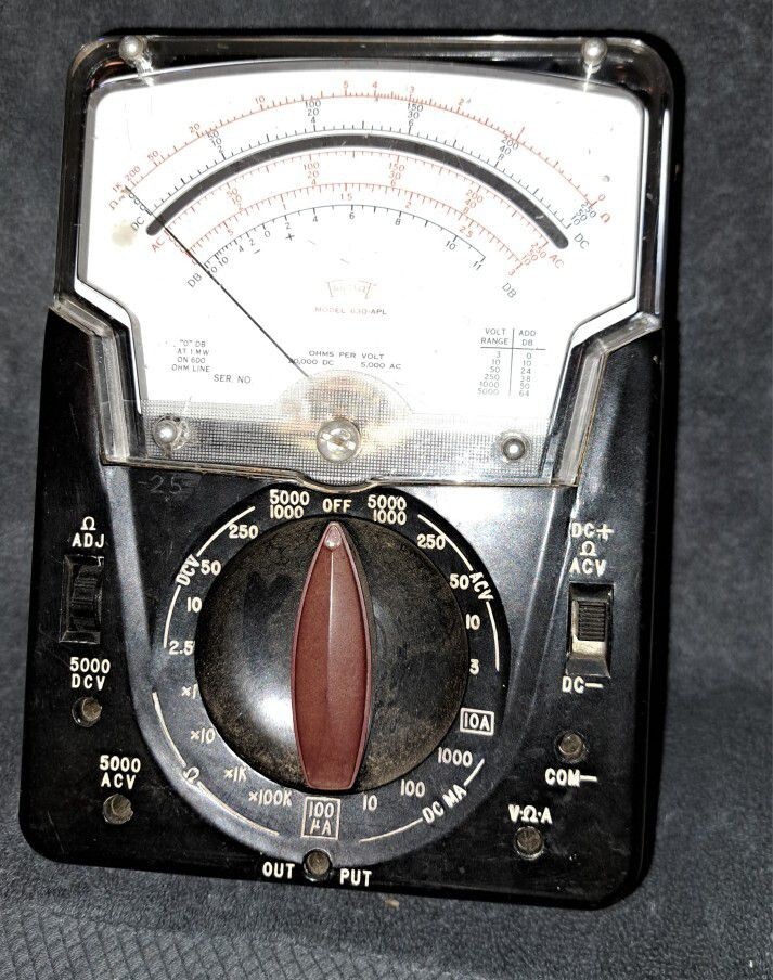 Triplett Model 630-apl Multimeter Meter Vintage Electronic Type 3 for ...