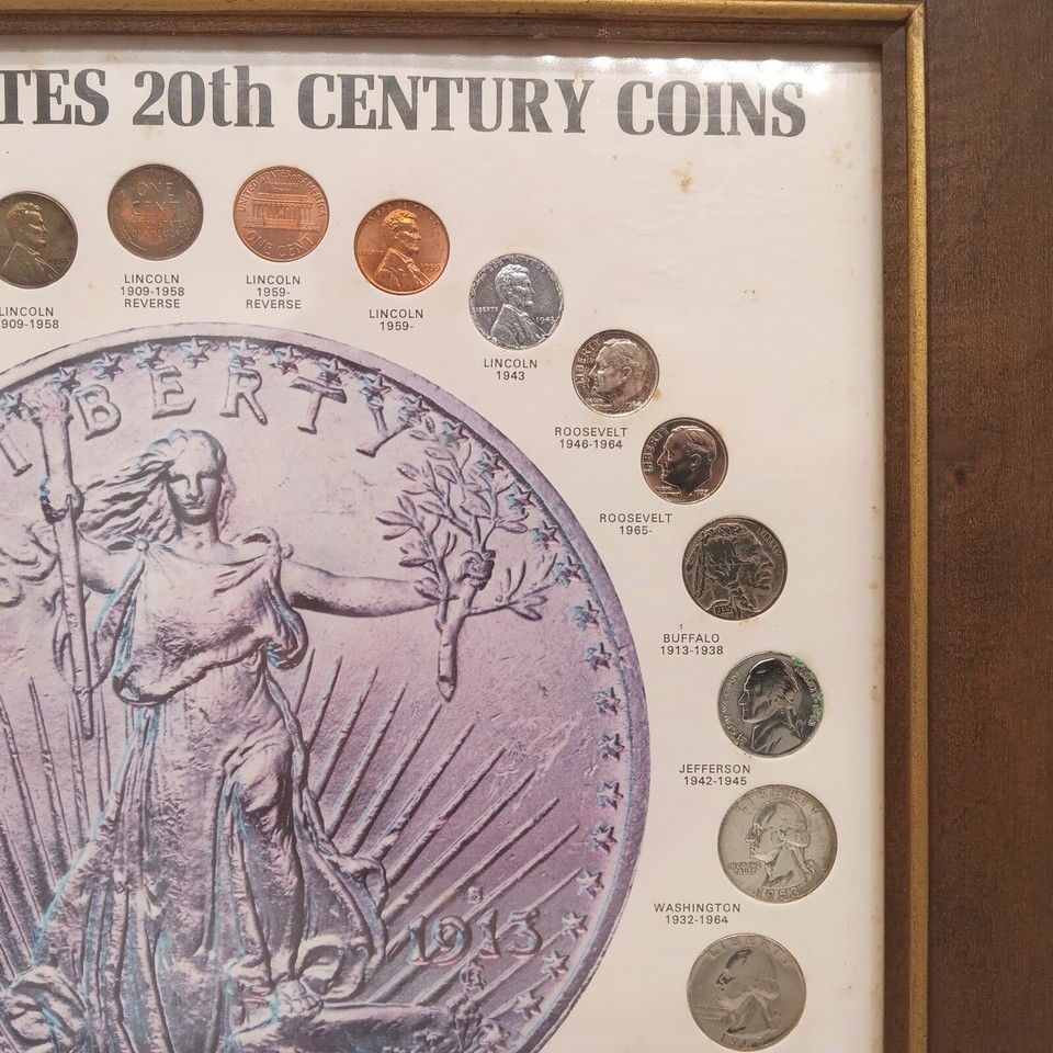 UNITED STATES 20th Century Coins Framed Set 25 Coins Dates From 1893 ...