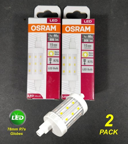 2 x Osram LED 78mm R7s Floodlight Globes Bulbs Lamps Warm White 2700K ...