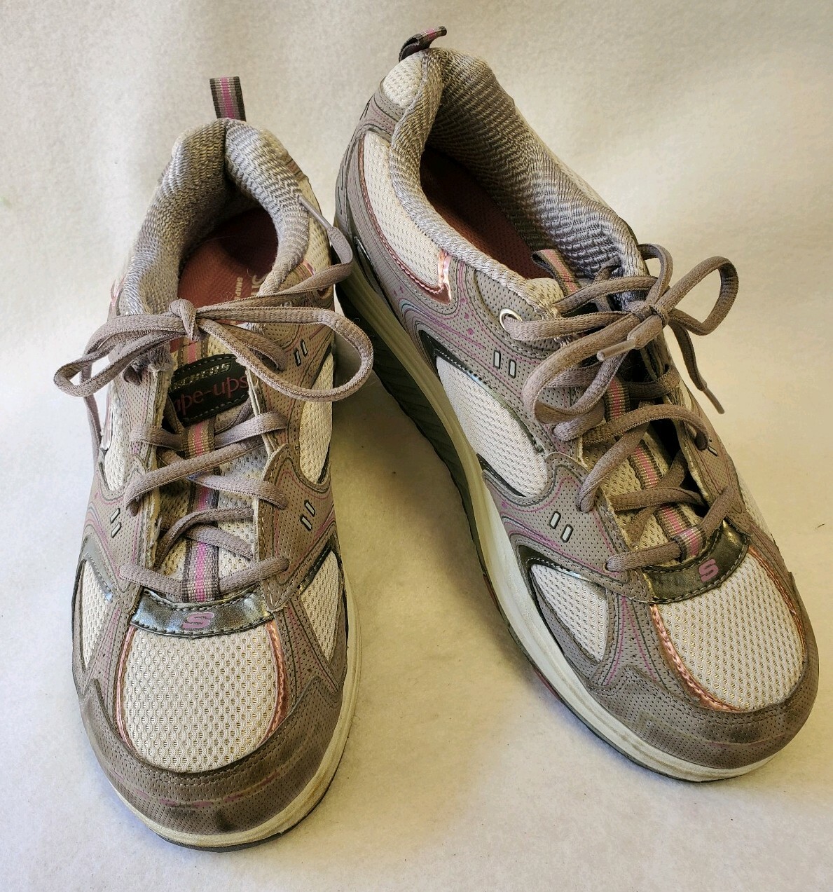 Skechers Women's Shape Ups Walking Toning Shoes Gray Pink Sz. 10 *(A9 ...