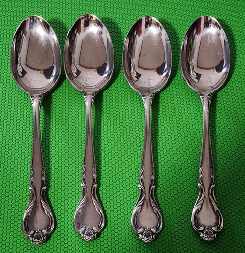 Lot of 4 Lyon QUEEN'S FANCY Stainless Flatware TEASPOONS | eBay