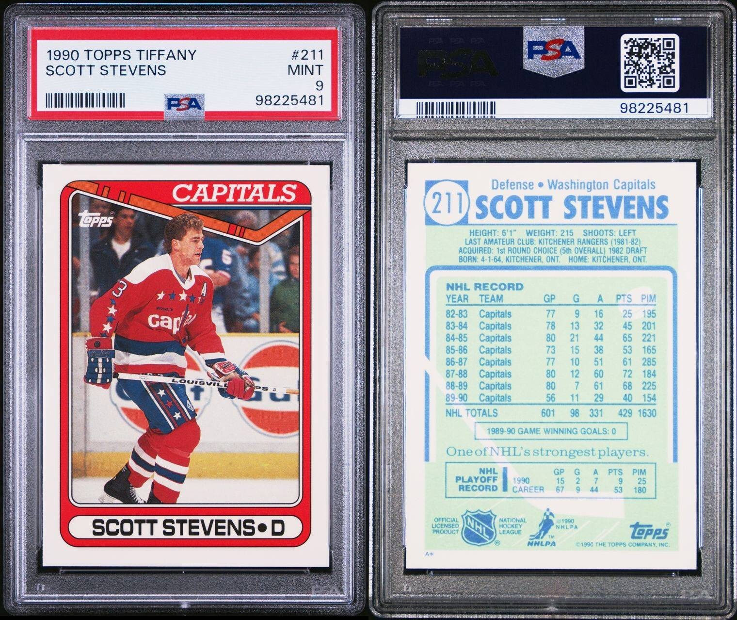 1990 TOPPS TIFFANY #211 Scott Stevens PSA 9 MINT /3000 | eBay