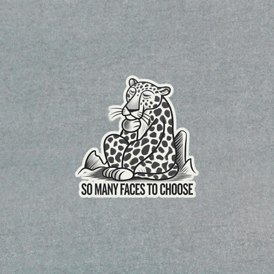 Cute Cheetah Sticker - Funny Animal Pun Decal - So Many Faces To Choose ...