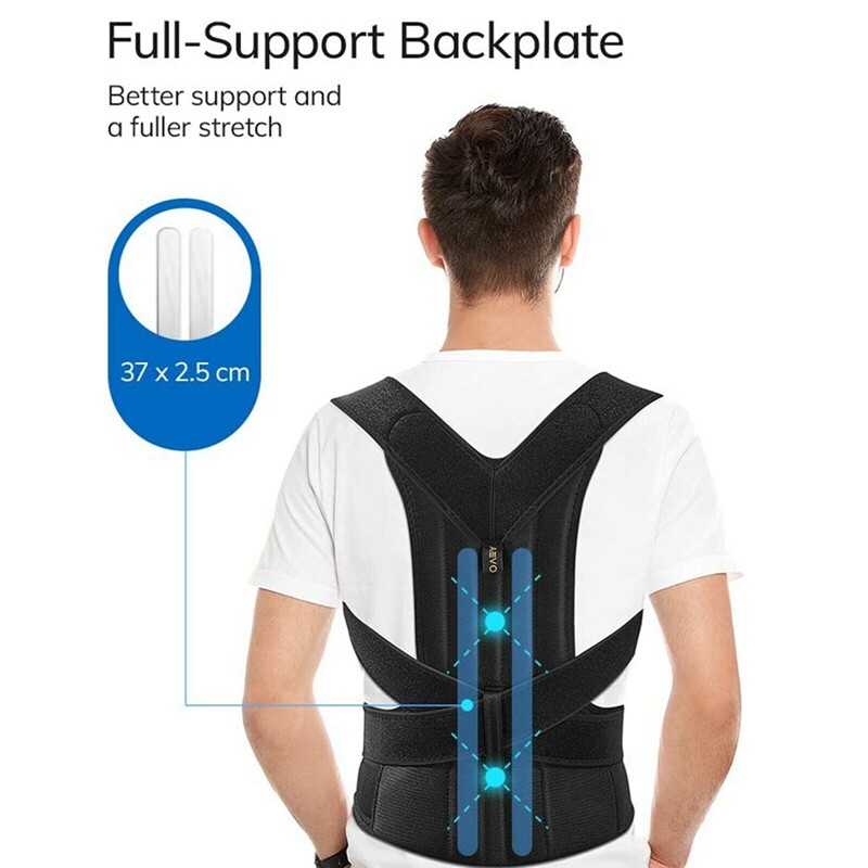 Adjustable Back Support Posture Safety Brace Shoulder Belt Vest Strap ...
