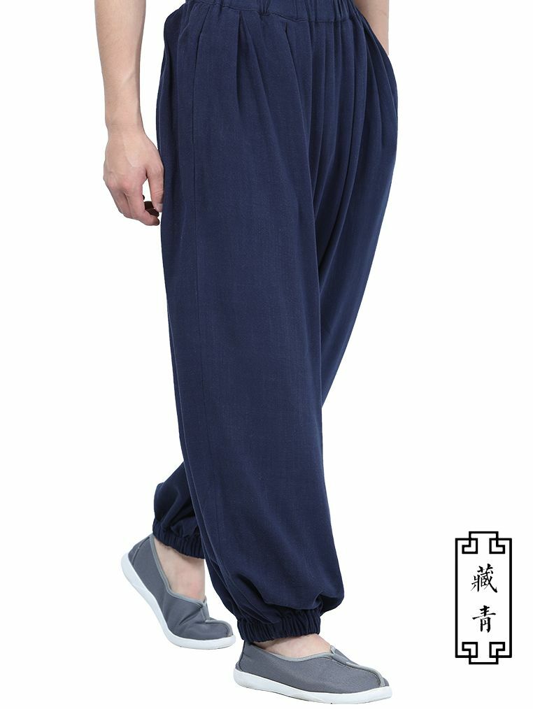 Cotton buddhist zen lay meditation trousers shaolin monk kung fu pants ...