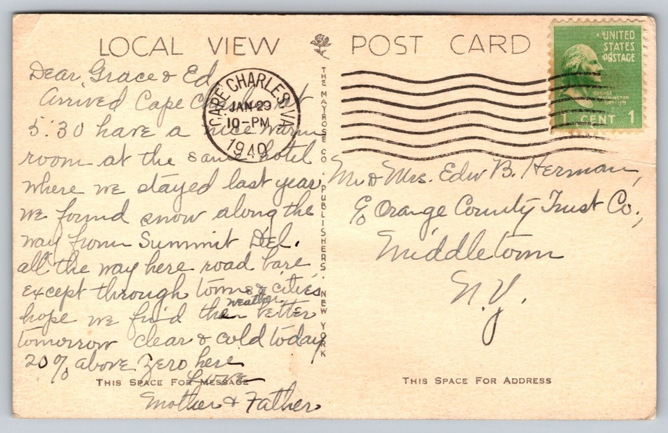 SS Princess Anne Ferry at Cape Charles VA Drawing Postcard Raymond ...