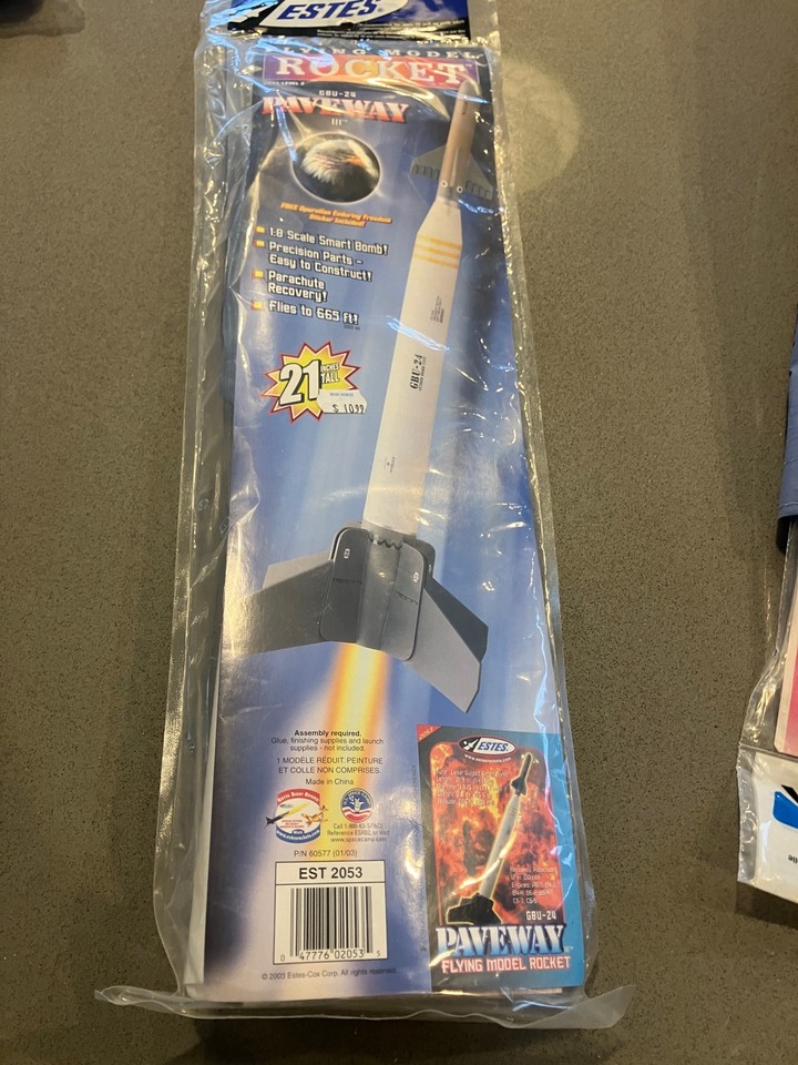 Paveway Estes Flying Model Rocket Kit Mint Sealed | eBay