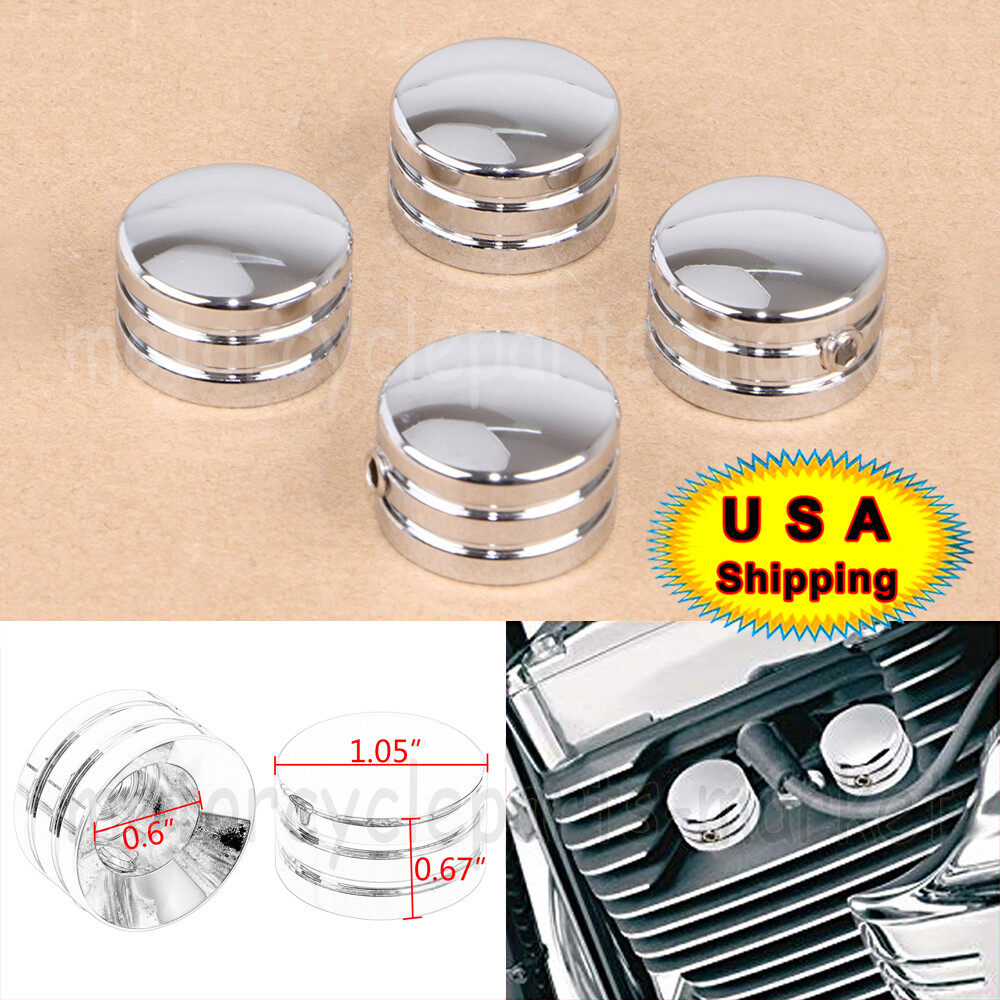 4x Chrome Head Bolt Cover Parts For Harley Davidson Sportster XL Twin ...