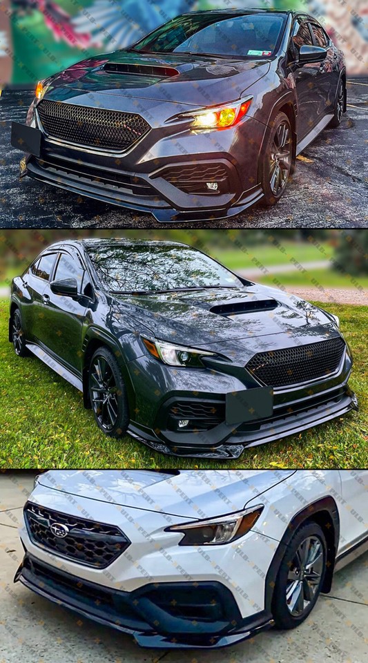 For 22-25 Subaru WRX VB JDM V2 S Style Matte Black Front Bumper Lip ...