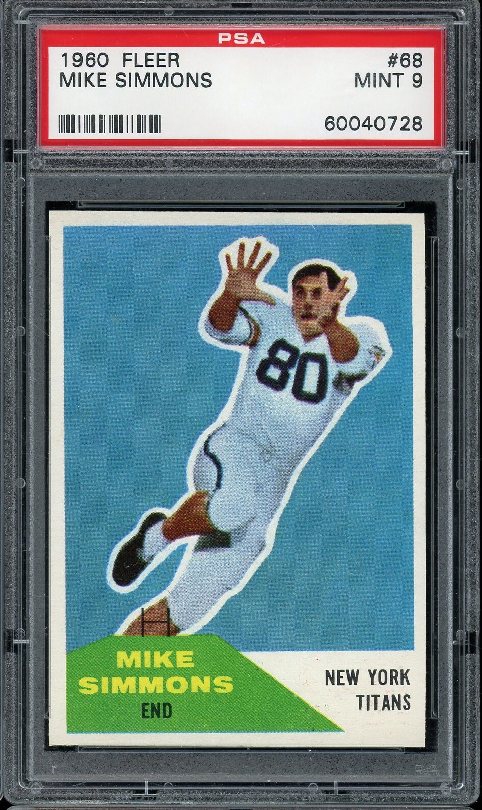 1960 Fleer Football #68 Mike Simmons PSA 9 | eBay