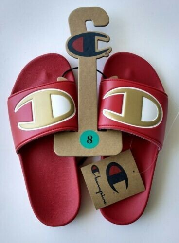 Champion ~Slides Shoes Sandals~ Red Gold White woman size 6,7 and 8 ...