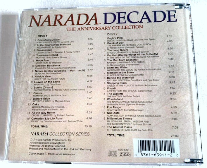 NARADA DECADE:THE ANNIVERSARY COLLECTION-2CD-(VARIOUS,Ambient) | eBay