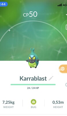 Shiny Karrablast Pokemon Gen5 Go Same/30 Day Pokémon Unova Escavalier ...