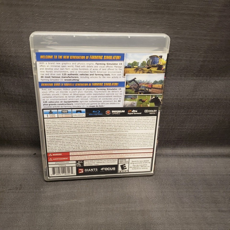 PS3 Farming Simulator 15 (PlayStation 3, PS3, 2014) PS3 Video Game ...