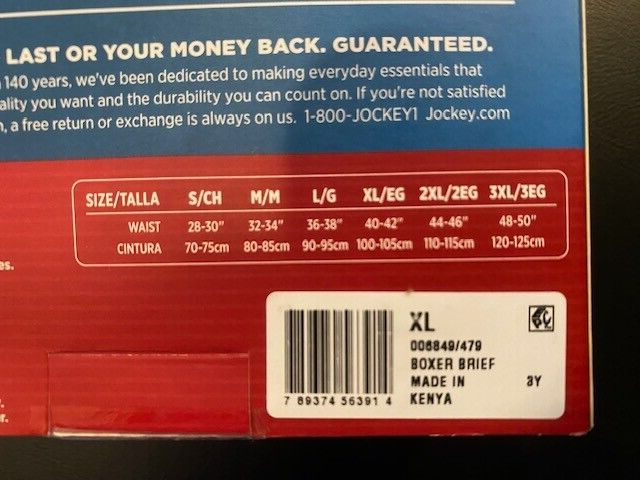 Jockey Men's 3 Pack Zero Chafe Pouch Boxer Briefs - SELECT SIZE -BUY ...