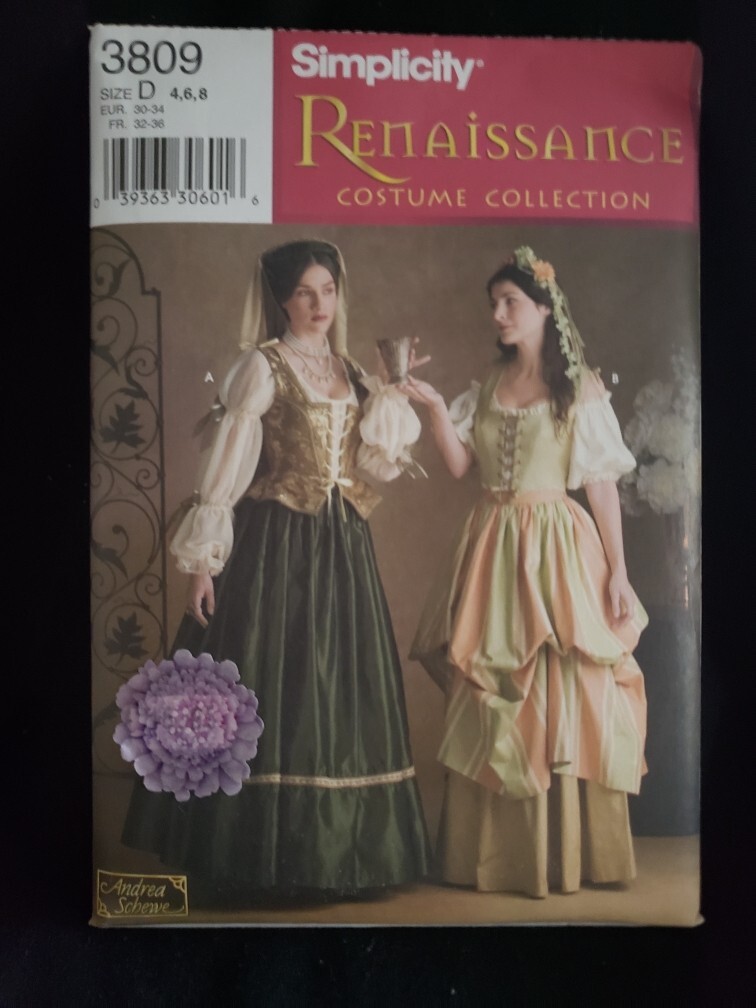 SIMPLICITY 3809 Pattern - SZ 4,6, - Renaissance Costume Collection ...