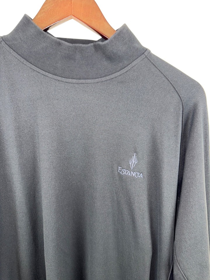Zero Restriction Men's Mock Neck Shirt Long Sleeve T400 Black ESTANCIA ...