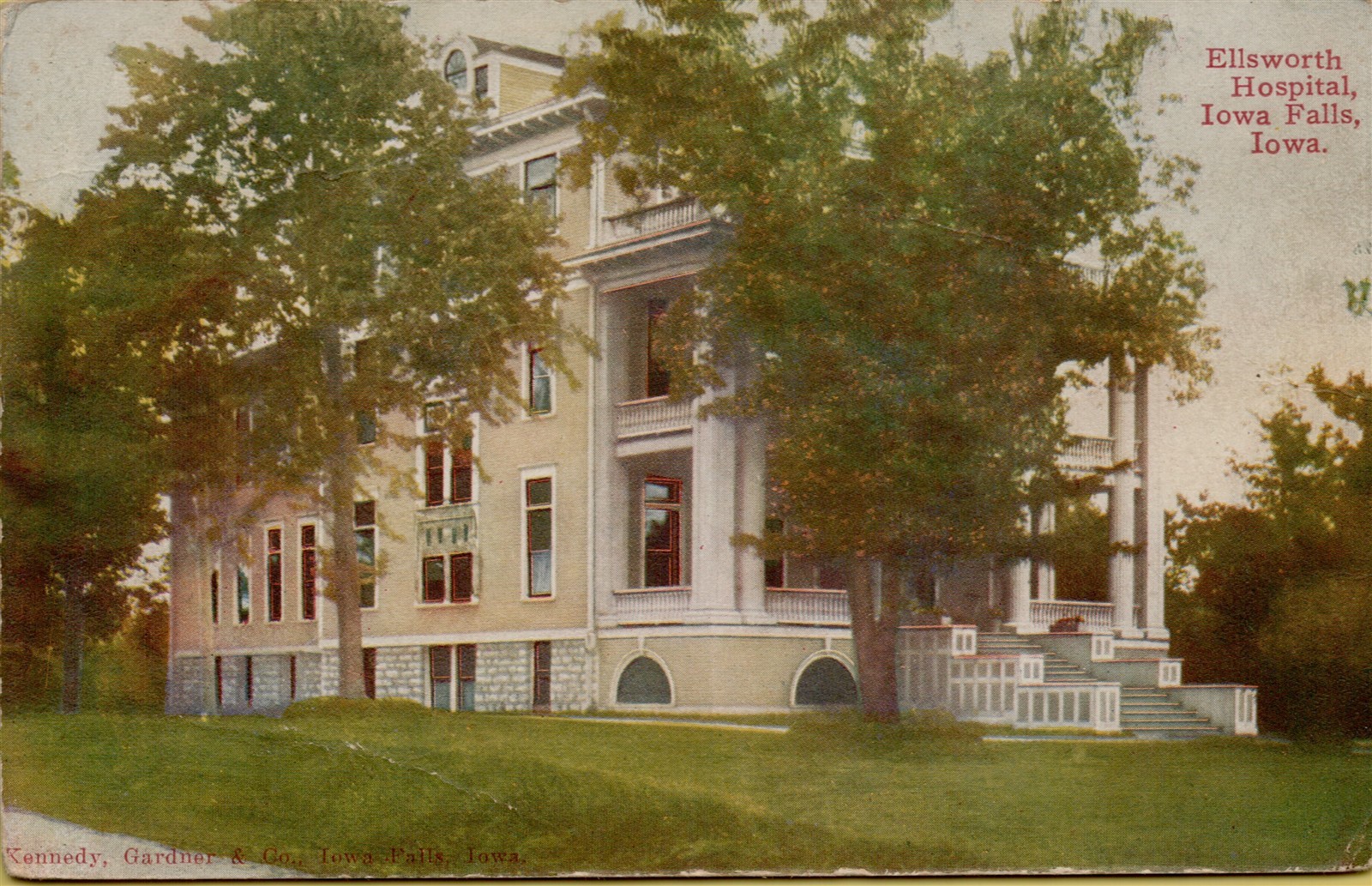1912 Exterior Street View Ellsworth Hospital Iowa Falls IA Postcard D28 ...