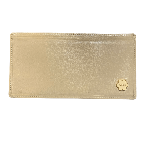 Authentic WAKO Beige Leather Long Open Face Wallet / Bill Holder | eBay