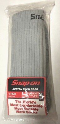 3 Pairs Men's GRAY Snap On Tools Crew Socks XL ~ FREE Shipping MADE IN ...