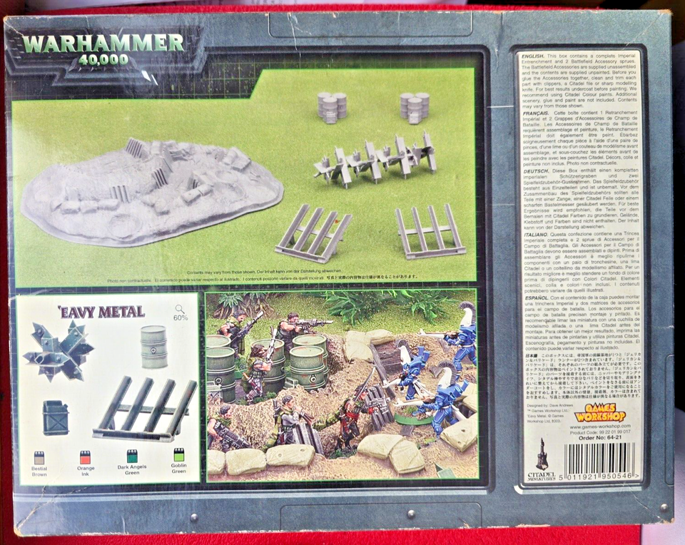 CITADEL IMPERIAL ENTRENCHMENT OOP IN BOX WARHAMMER ARMORCAST TERRAIN ...