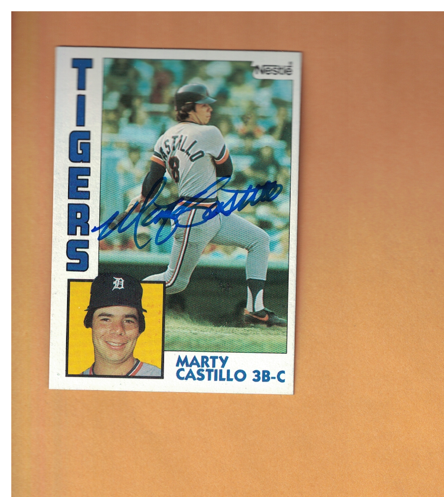 MARTY CASTILLO AUTOGRAPHED 1984 TOPPS NESTLE BASEBALL CARD SIGNED ...