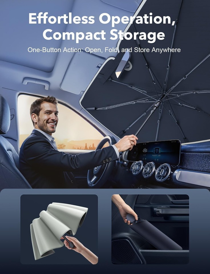 Car windshield sunshade -Ultraviolet shield to block rays Folding ...