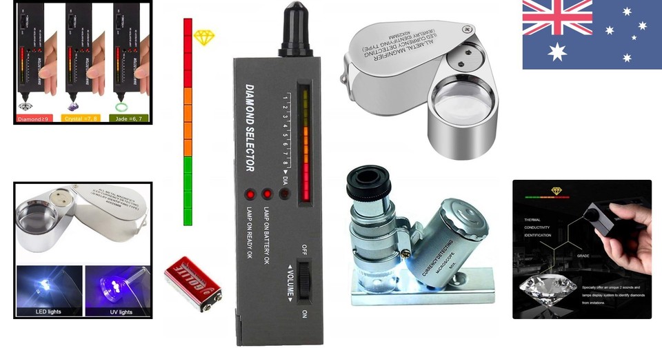 Diamond Testing Kit: Accurate Tester Pen & Dual Magnifying Glass for ...