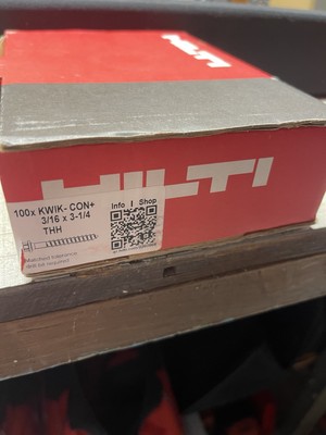 Hilti Kwik Con+ 3/16 X 3-3/4 | eBay