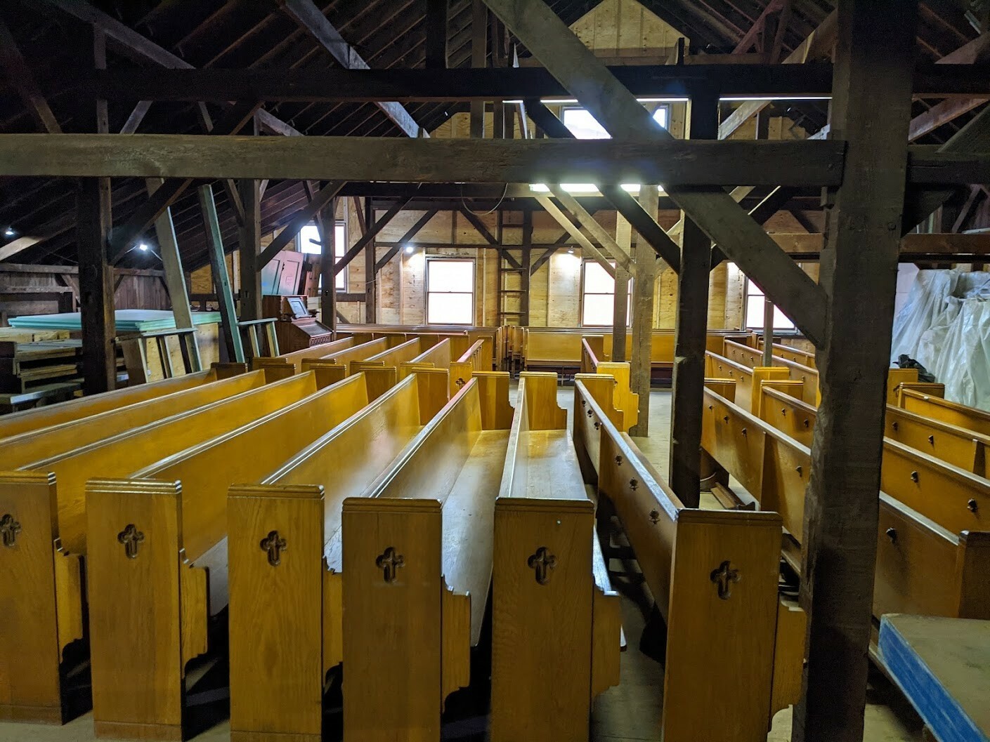 Vintage late 1800's Church (Catholic) Pews Solid White Oak - 10 ...