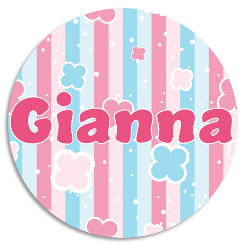 Gianna - 10 Pack Circle Stickers 3 Inch - Name Tag Water Bottle School ...
