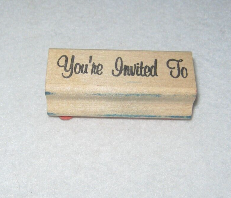 Rubber Stamp - You're Invited To - Medium Size - Cursive Font | eBay