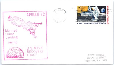 US EVENT COVER APOLLO 12 MANNED LUNAR LANDING NAVY RECOVERY PACIFIC ...
