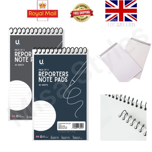 3 x 80 PAGE SHORTHAND PAD NOTEBOOK REPORTERS PAD NOTEPAD SPIRAL BOOKS 8 ...