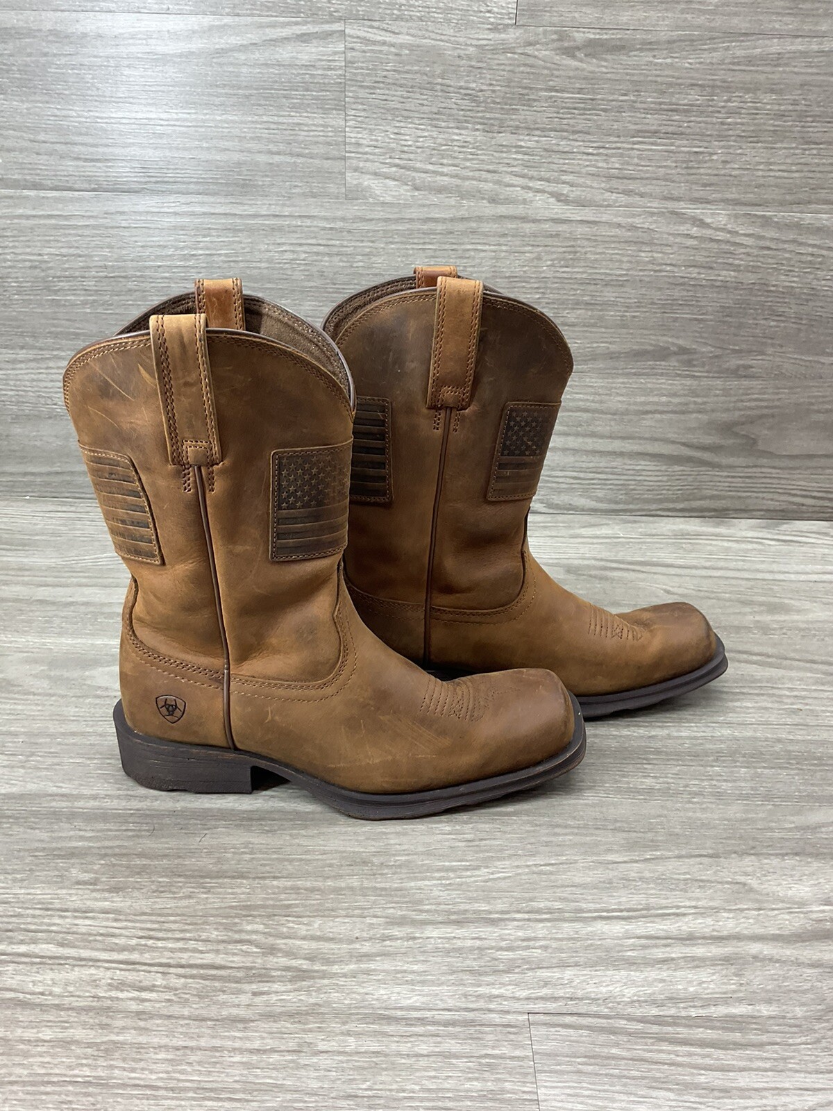 Ariat Men's Rambler Patriot Distressed Brown Flag Boots 10029692 Sz 8 D ...