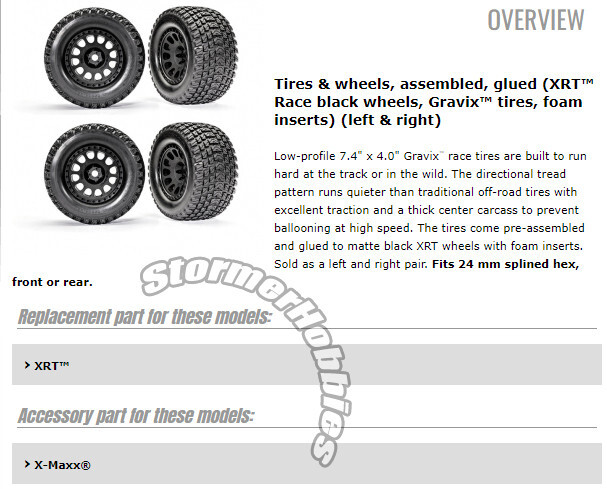Traxxas XRT Gravix wheels and tires mounted complete set of 4 TRA7872 ...
