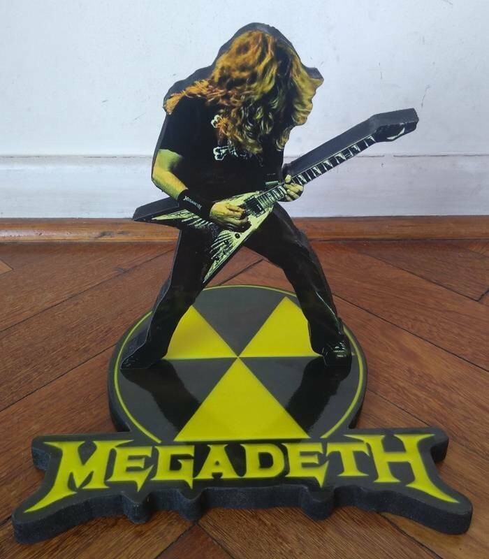 DAVE MUSTAINE 8" DISPLAY STANDEE Figure Statue Cutout Megadeth Doll Toy ...