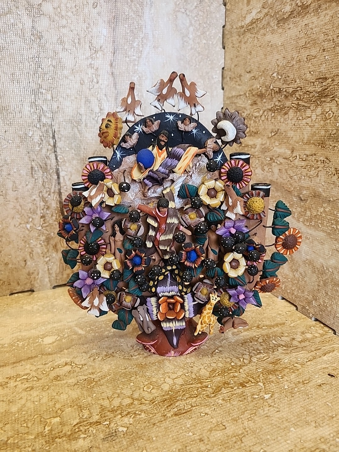 CLAY TREE of LIFE, 100% handmade, colorful mexican folk art | eBay