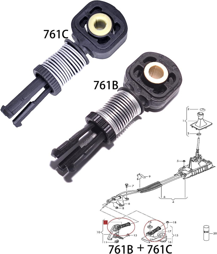 For VW Polo 2001 - 2014 Gear Shifter Cable Selector Shift Linkage Rod ...