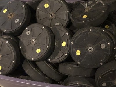 (16) Gatekeeper Systems W-9470A 5" Shopping Cart Yellow + Gray Smart ...