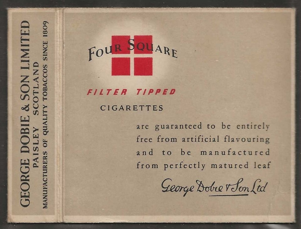 VINTAGE CIGARETTE/TOBACCO PACKET-#2388- HULL ONLY - DOBIES FOUR SQUARE ...