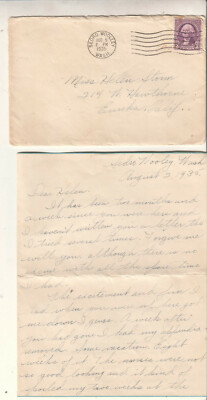 1935 cover & letter Safeway Store Sedro Woolley WA to Miss Helen Storm ...