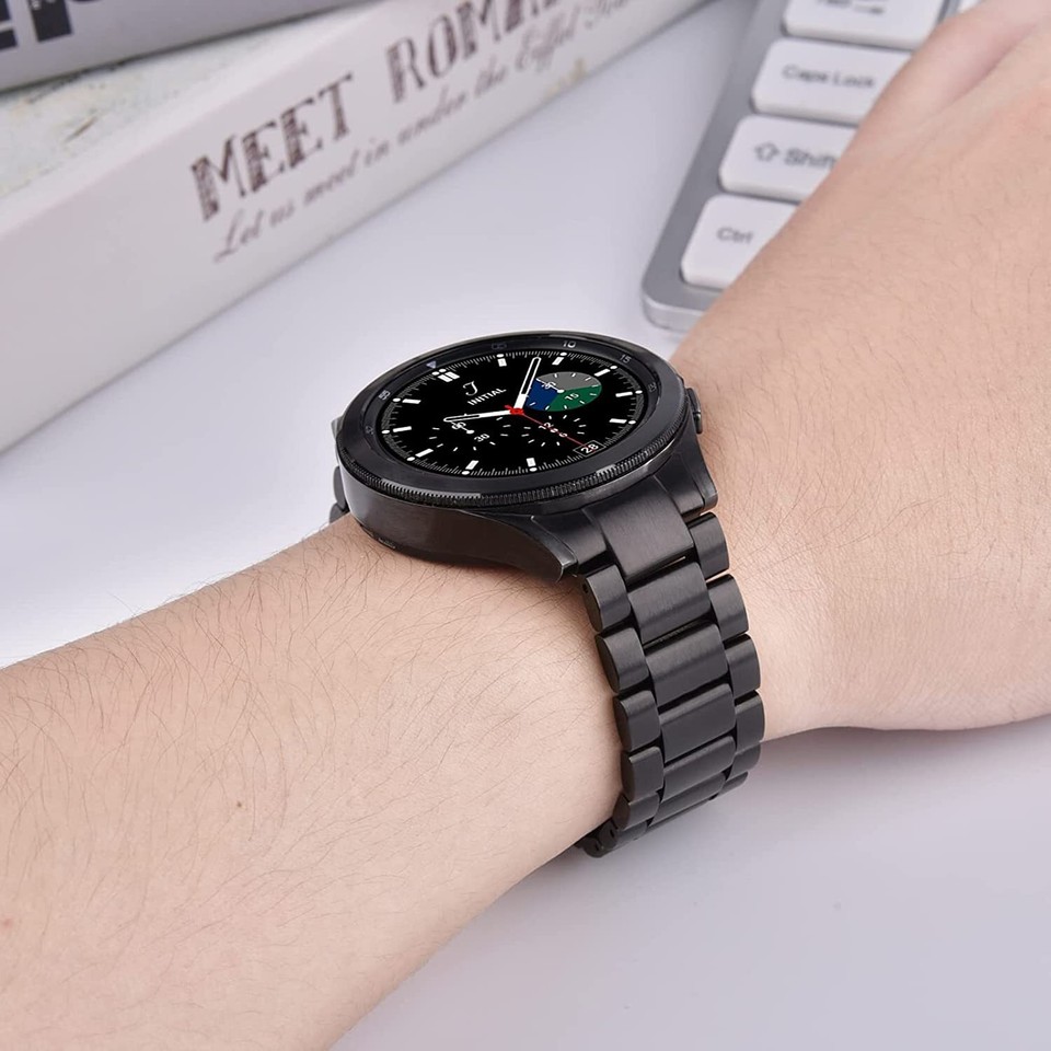 For Galaxy Watch 7 / FE Band No Gaps Solid Metal Stainless Steel Strap ...